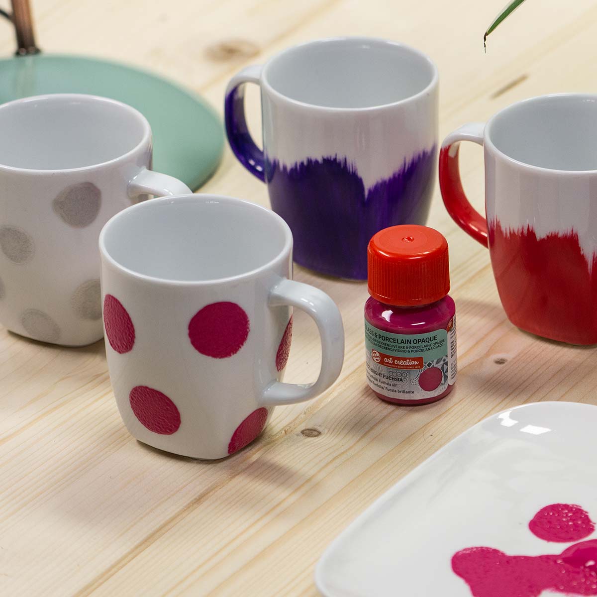 Royal Talens Glass & Porcelain Paint Opaque Set 4 x 30 ml Green Gold ...